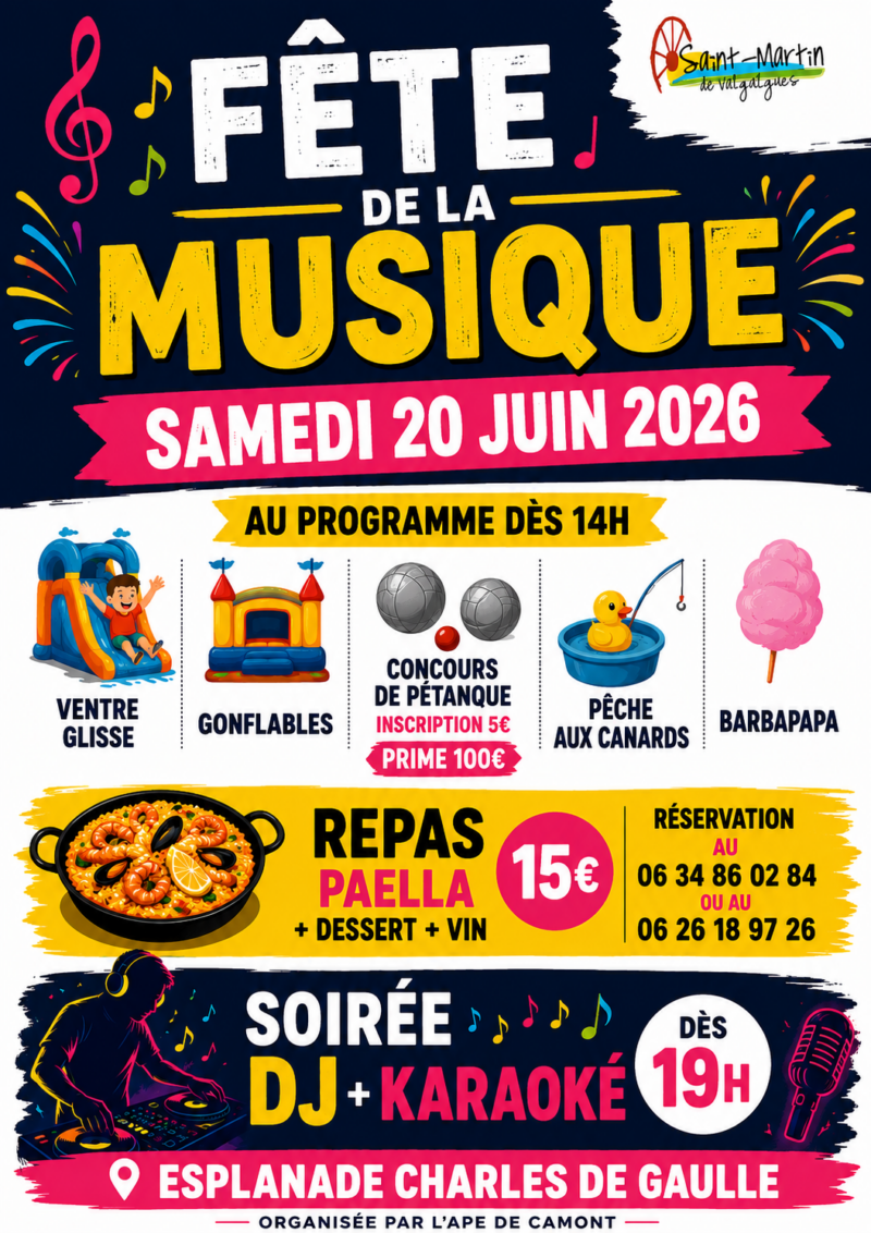 Fête de la Musique – 20 juin 2026 – Saint-Martin de Valgalgues